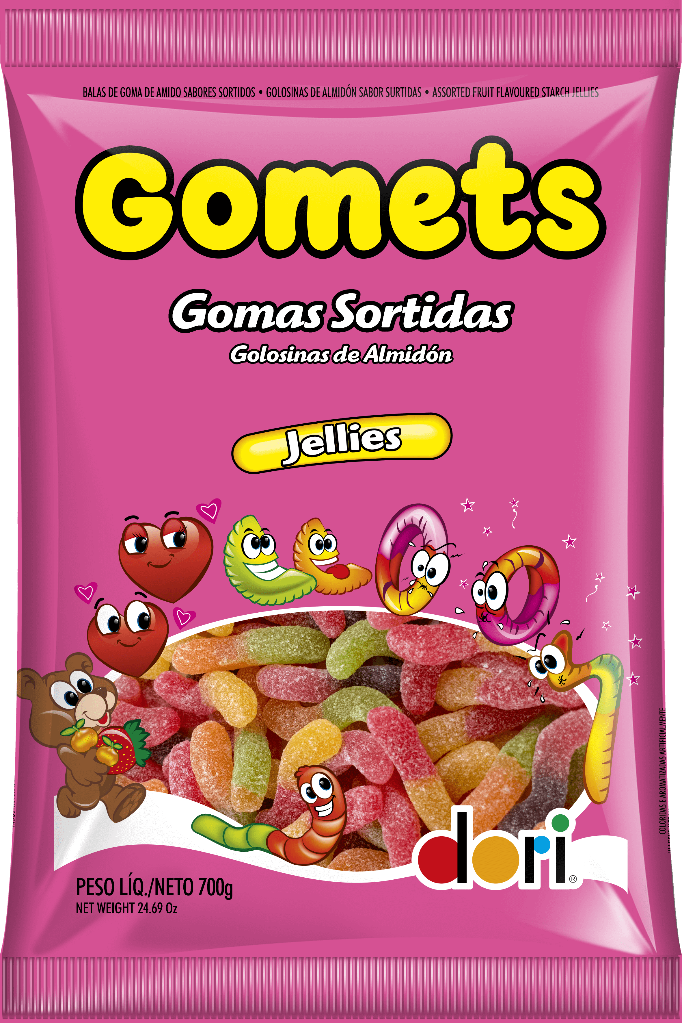 Goma Minhoca Frutas 700g | Dori Alimentos S.A.