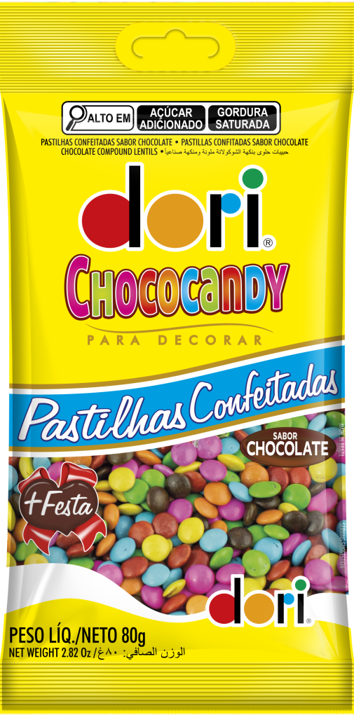 Chococandy Pastilha Confeitada Colorida 80g | Dori Alimentos S.A.