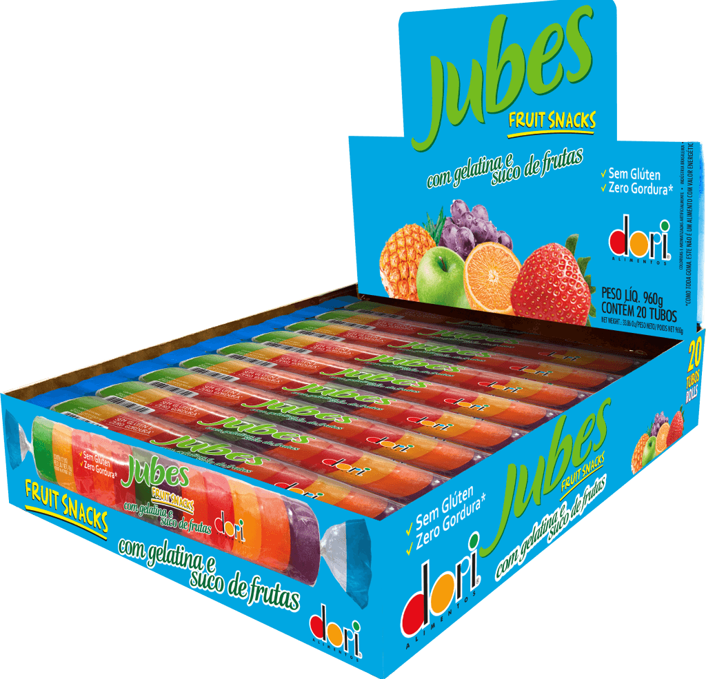 Jubes Fruit Snacks Tropical Tubo 48g | Dori Alimentos S.A.