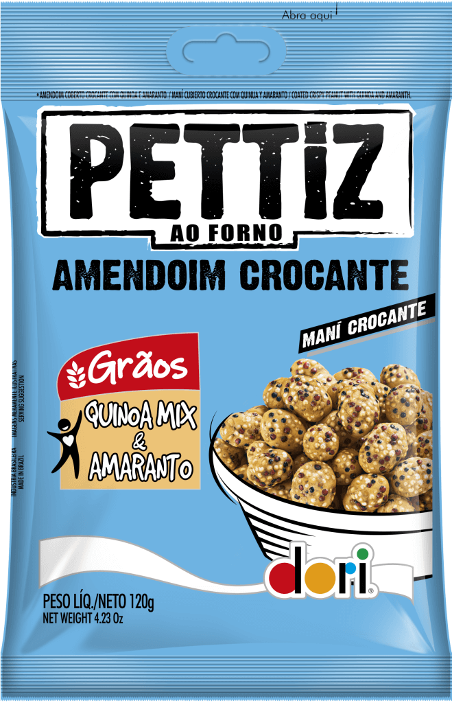 Pettiz Amendoim Crocante Quinoa Mix e Amaranto 120g | Dori Alimentos S.A.