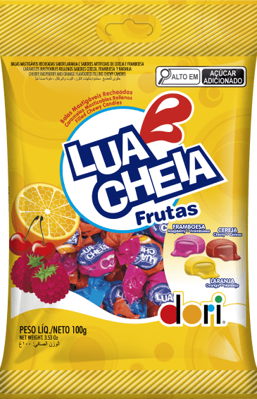 Bala Lua Cheia Frutas 100g | Dori Alimentos S.A.