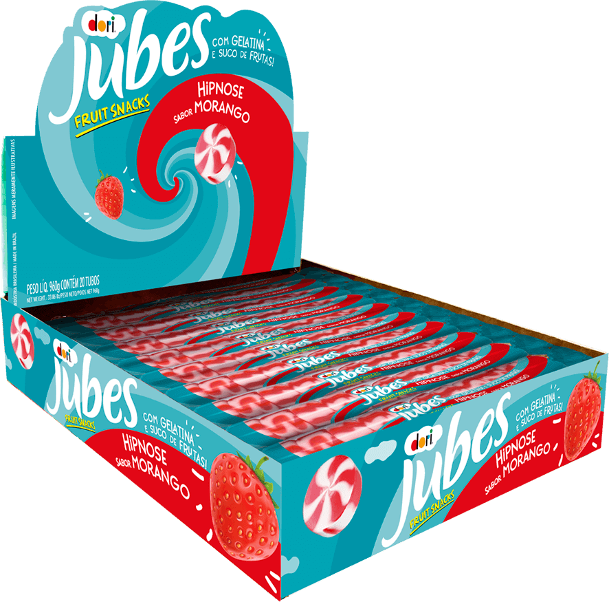 Jubes Fruit Snacks Hipnose Morango 48g | Dori Alimentos S.A.
