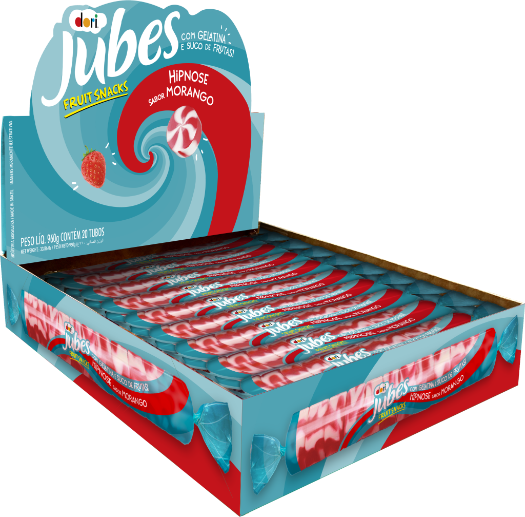 Jubes Fruit Snacks Hipnose Morango 48g | Dori Alimentos S.A.